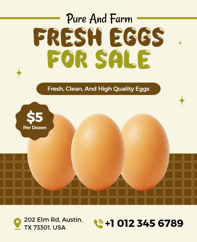Organic Farm Fresh Egg Sale Promotion Flyer Template