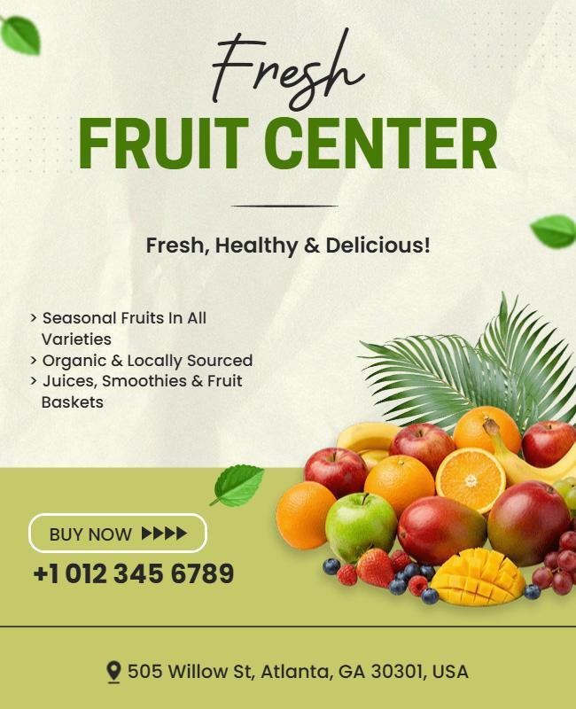 Organic Fresh Fruit Store Promotion Flyer Template