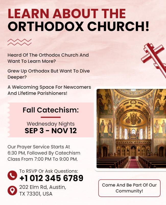 Orthodox Church Catechism Event Flyer Template