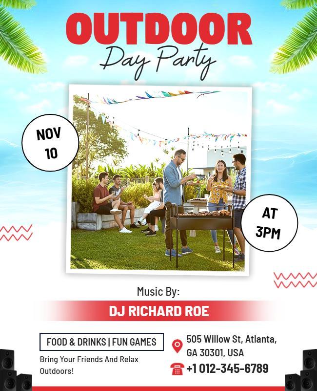 Outdoor Day Party Celebration Flyer Template