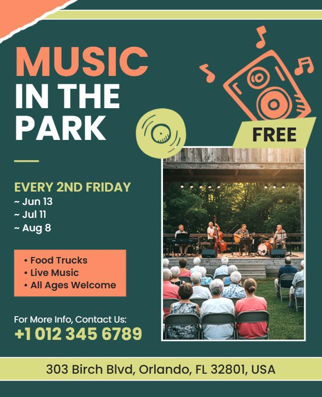 Outdoor Music in the Park Flyer Template