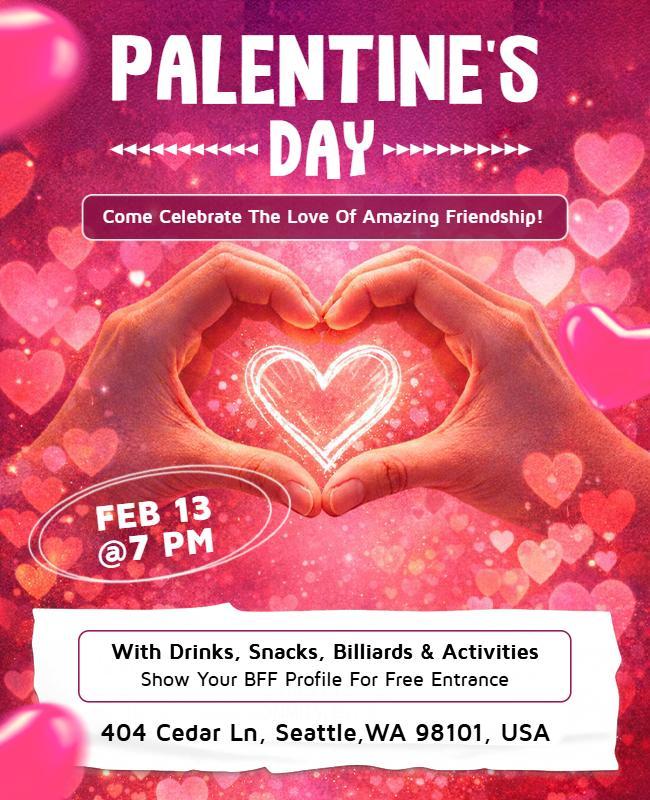 Palentine's Day Celebration Party Flyer Template
