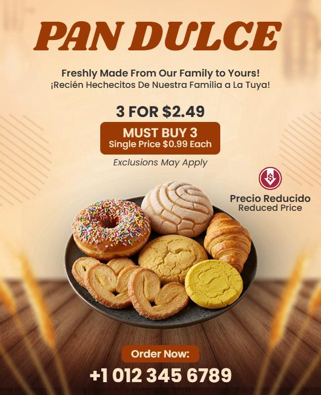 Pan Dulce Bakery Promotion Flyer Template