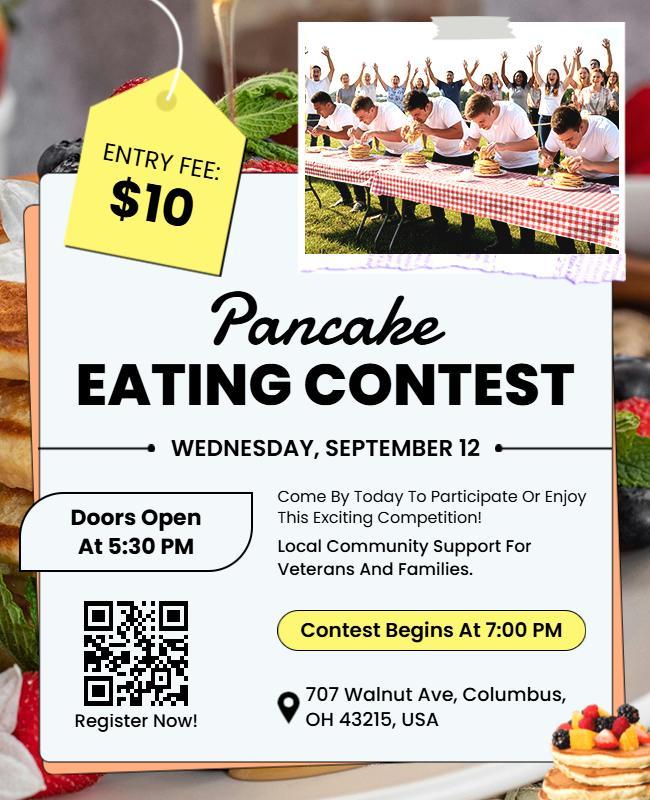 Pancake Eating Contest Event Flyer Template
