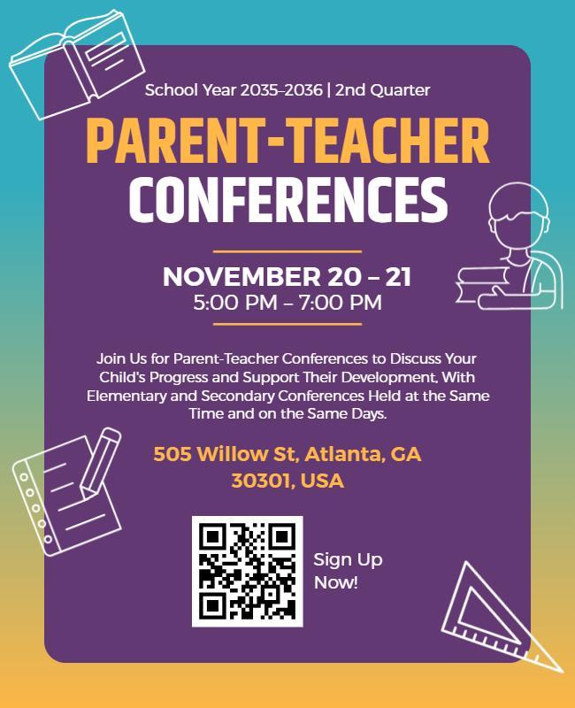 Parent-Teacher Conference Announcement Flyer Template