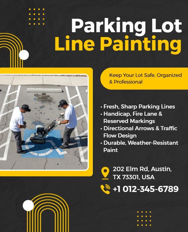 Parking Lot Line Painting Service Flyer Template