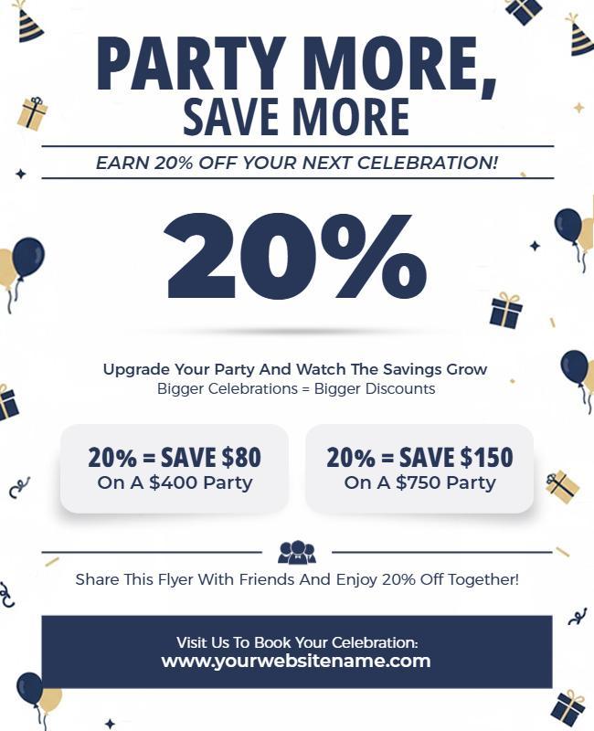 Party Discount Celebration Event Flyer Template