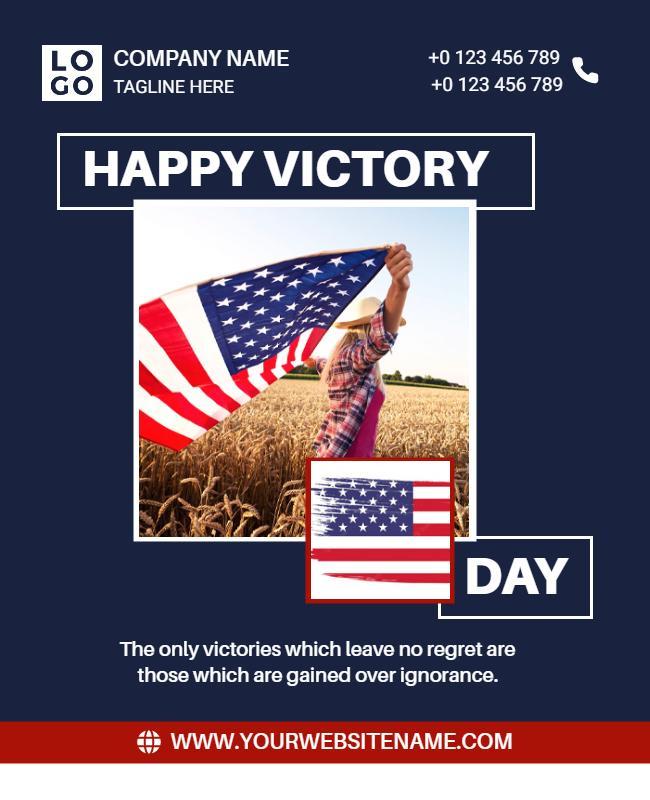 Patriotic Celebration of Happy Victory Day Poster Template