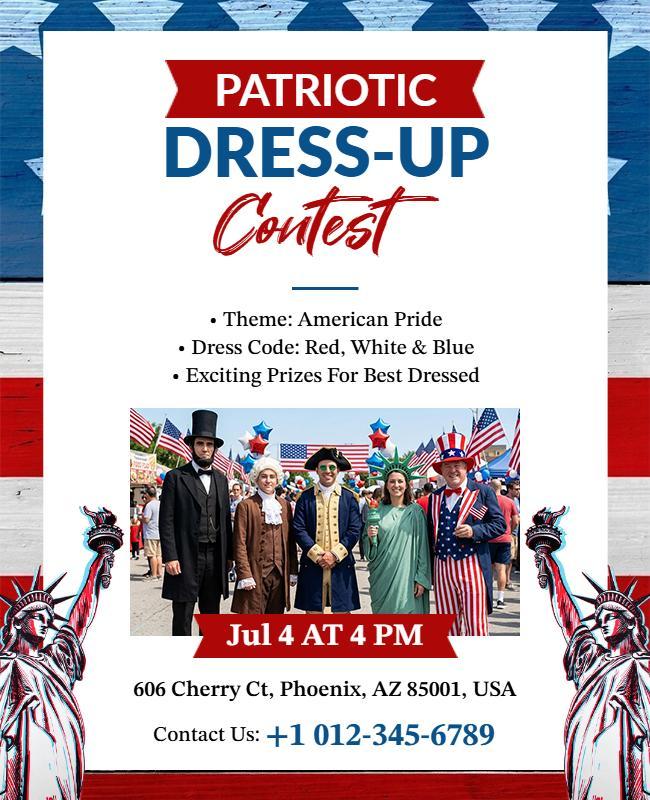 Patriotic Dress-up Contest Event Flyer Template