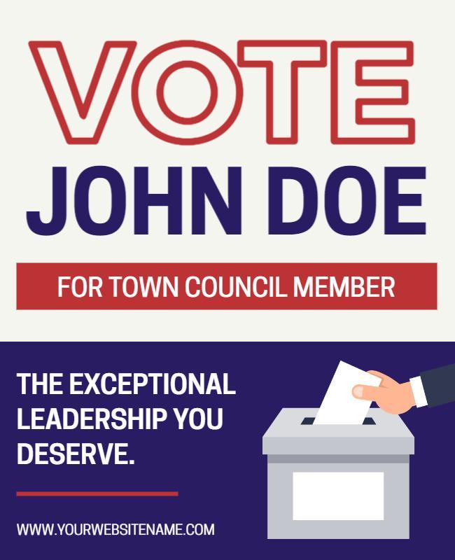 Patriotic Voting Campaign for Town Council Member Poster Template