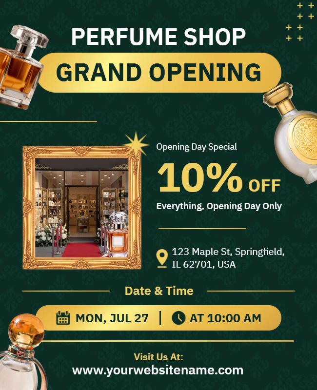 Perfume Shop Grand Opening Discount Flyer Template