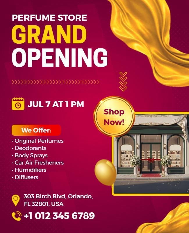Perfume Store Grand Opening Event Flyer Template