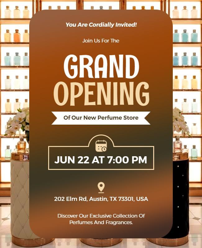 Perfume Store Grand Opening Invitation Flyer Template