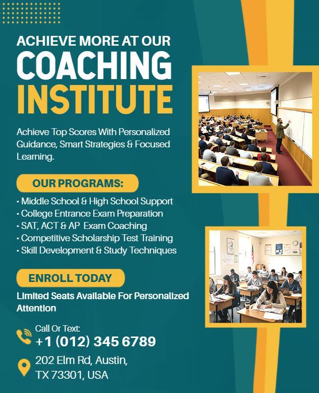 Personalized Guidance Educational Coaching Institute Flyer Template