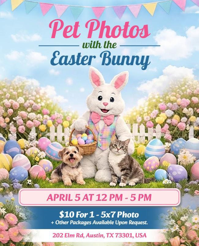 Pet Photos with Easter Bunny Event Flyer Template