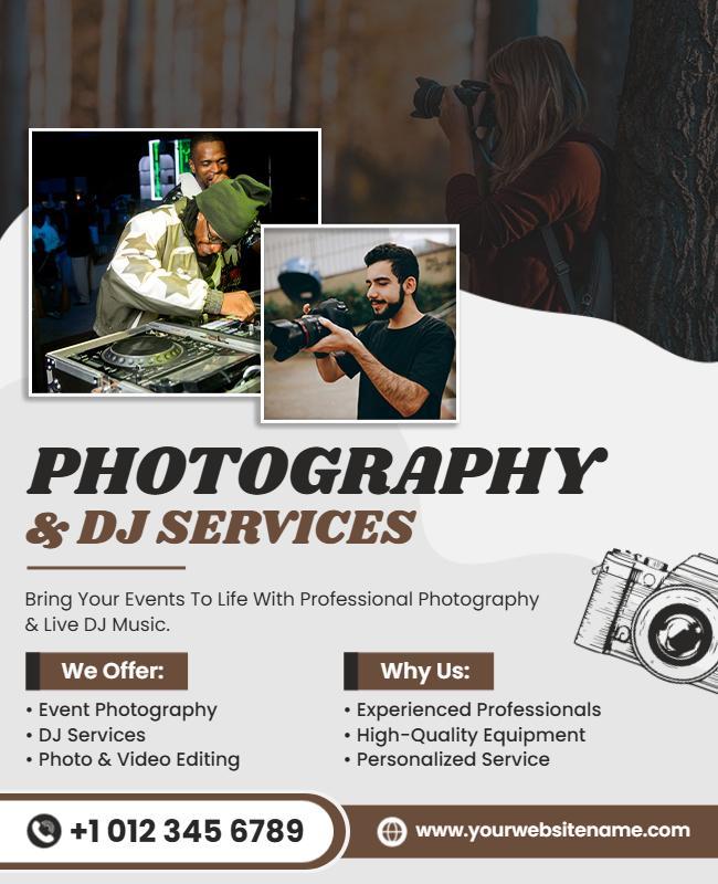 Photography and DJ Services Promotion Flyer Template