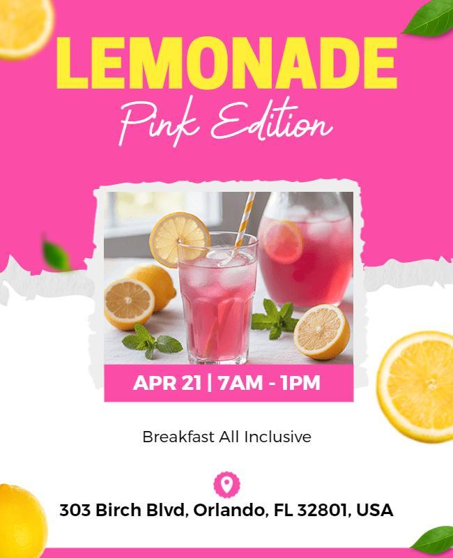 Pink Lemonade Event Invitation Flyer Template