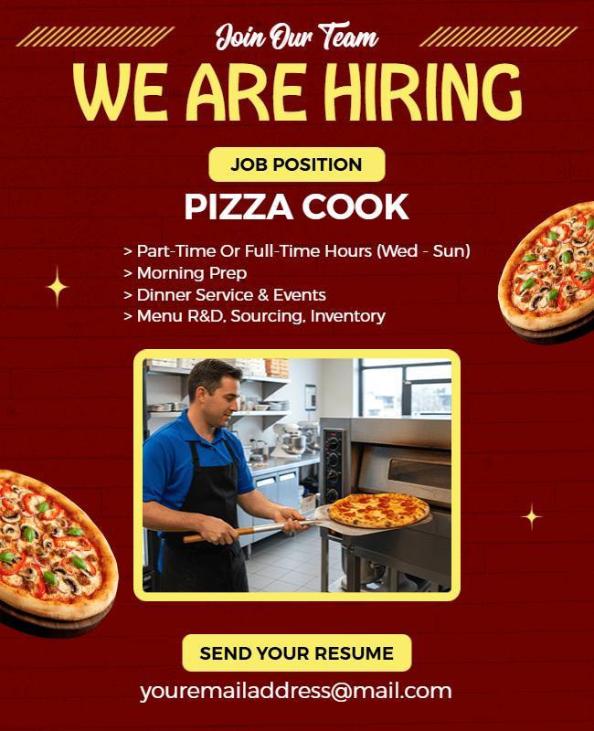 Pizza Cook Job Hiring Flyer Template