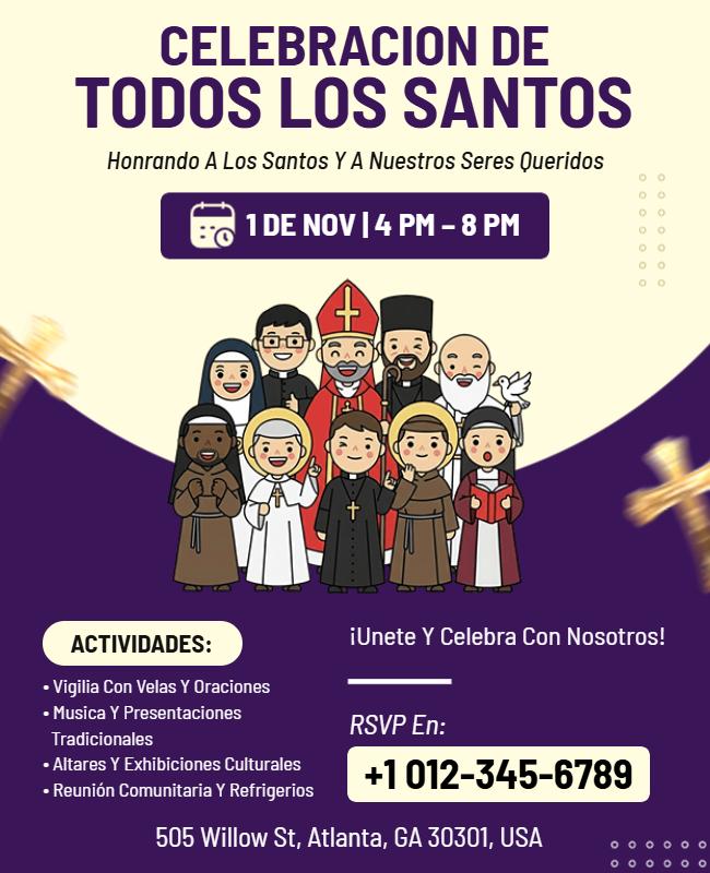 Plantilla De Folleto Para Evento De Celebración Del Día De Todos Los Santos