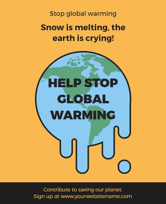 Playful Climate Change Awareness Poster Template