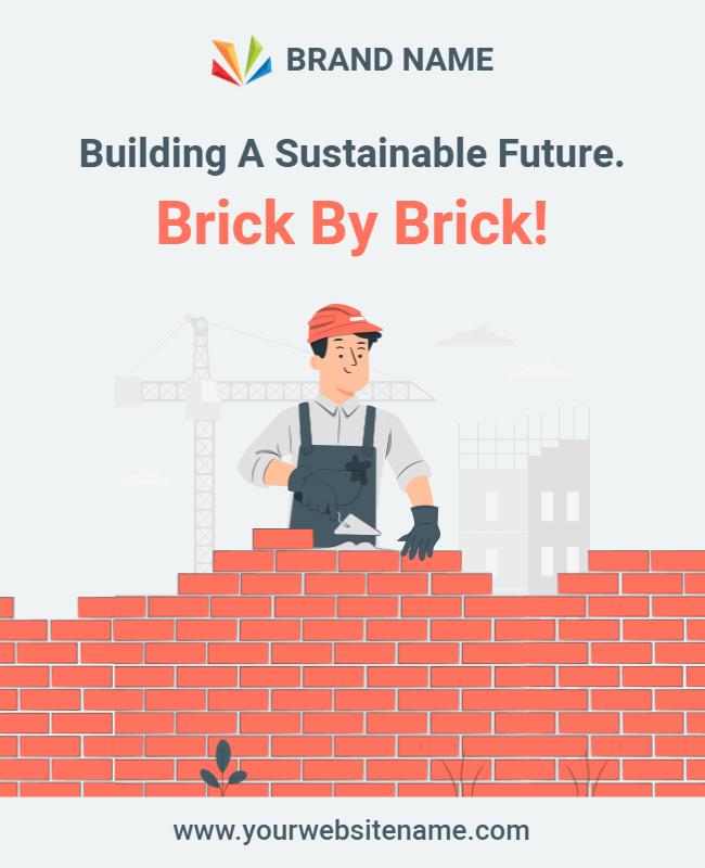 Playful Construction Theme for Sustainable Building Poster Template