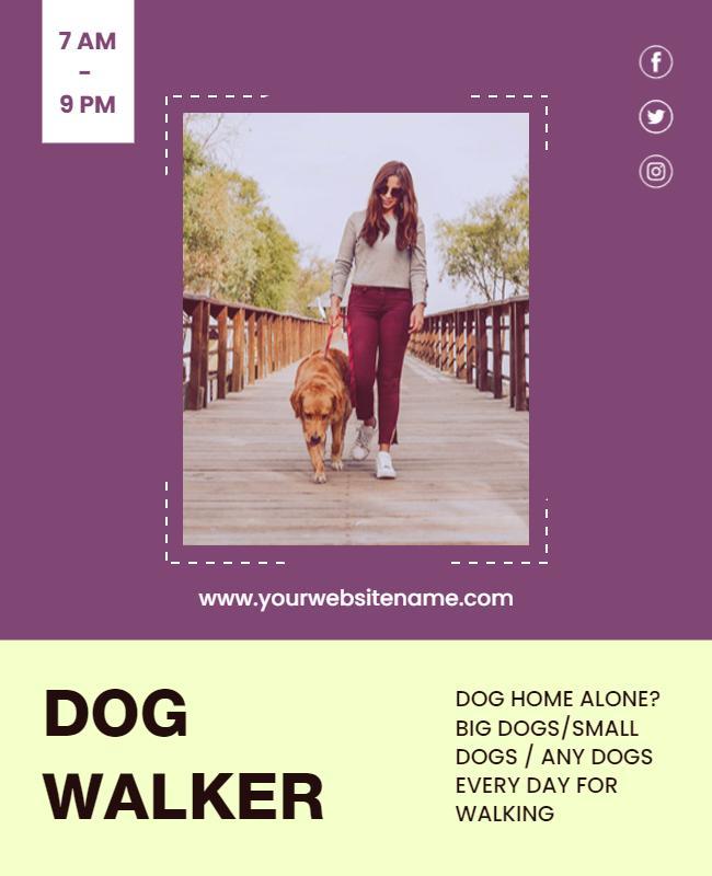 Playful Dog Walking Service Promotional Poster Template