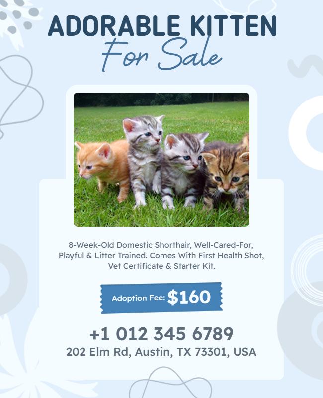 Playful Kitten Litter for Sale Flyer Template