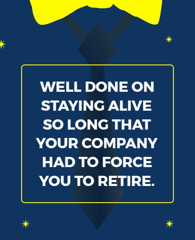 Playful Retirement Celebration Poster with Tie Design Template