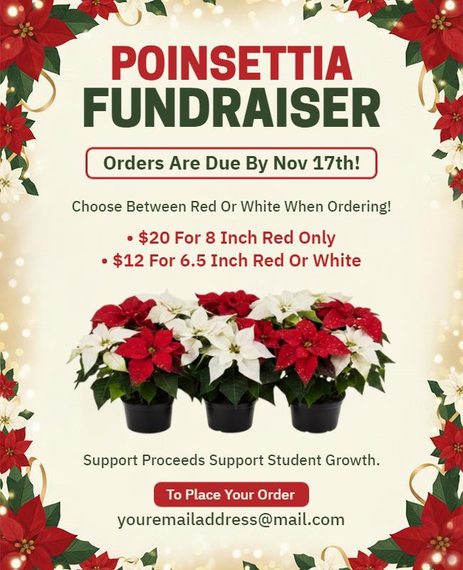 Poinsettia Fundraiser Event Flyer Template