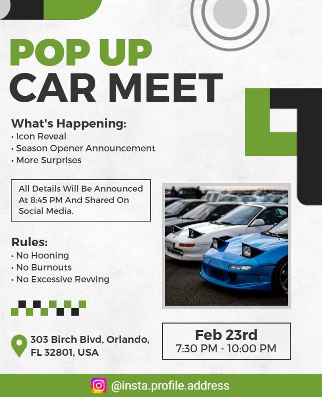 Pop up Car Meet Event Flyer Template