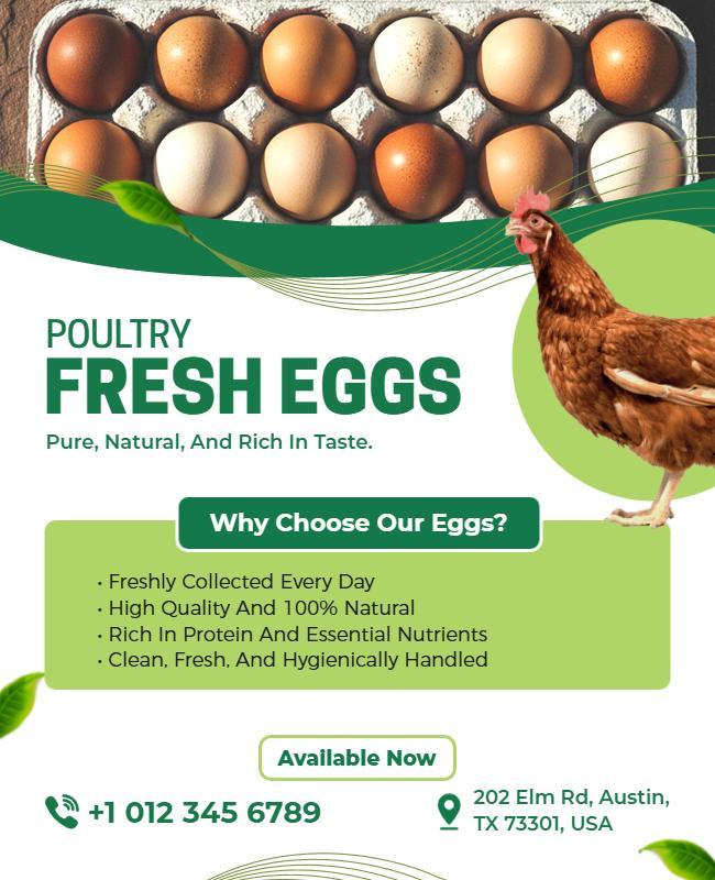 Poultry Fresh Eggs Promotion Flyer Template