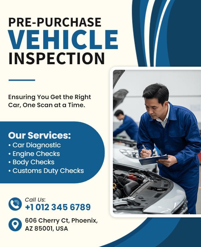 Pre-Purchase Vehicle Inspection Services Flyer Template