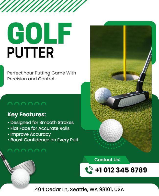 Precision Golf Putter Promotional Flyer Template