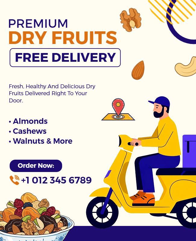 Premium Dry Fruits Home Delivery Service Flyer Template