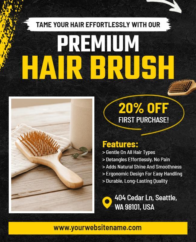 Premium Hair Brush Promotion Flyer Template