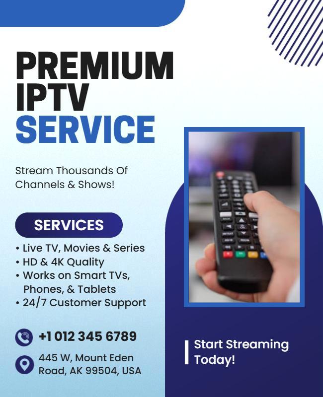 Premium IPTV Streaming Service Flyer Template