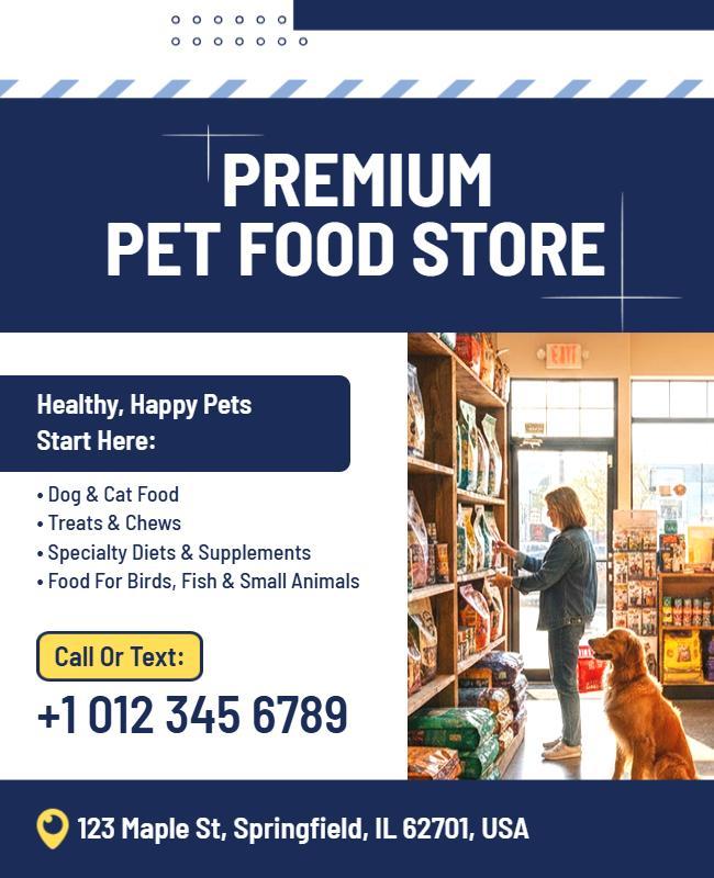 Premium Pet Food Store Promotion Flyer Template