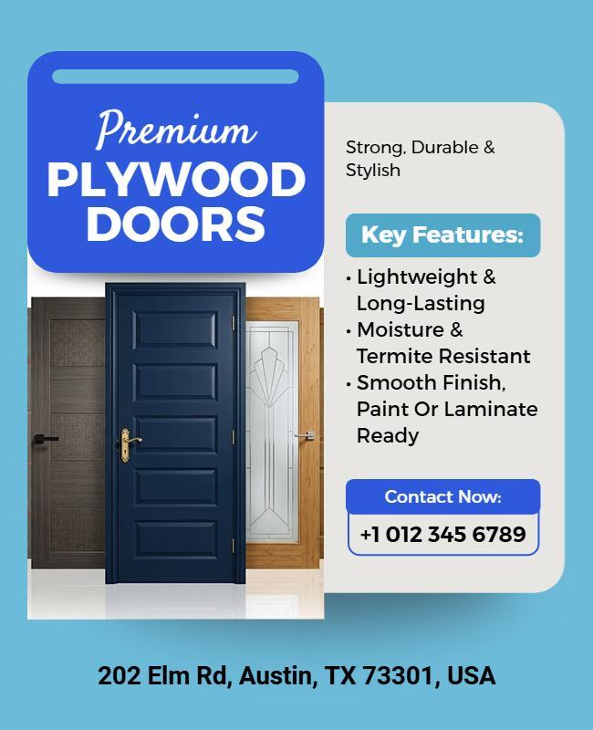 Premium Plywood Doors Advertising Flyer Template