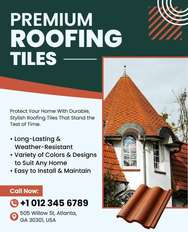 Premium Roofing Tiles Advertisement Flyer Template