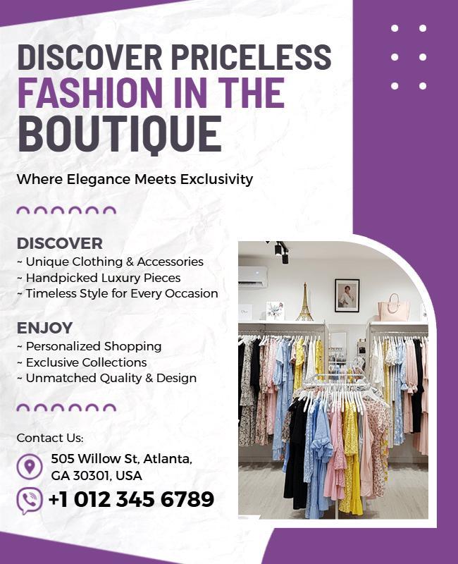 Priceless Fashion Boutique Promotional Flyer Template