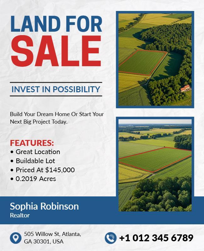 Prime Location Real Estate Land for Sale Flyer Template