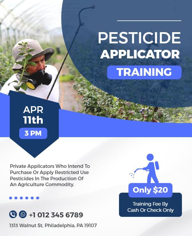 Professional Agricultural Pesticide Applicator Training Poster Template