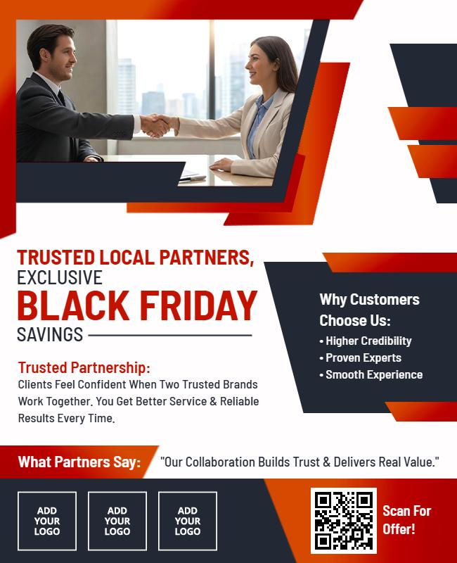 Professional Black Friday Business Partnership Flyer Template