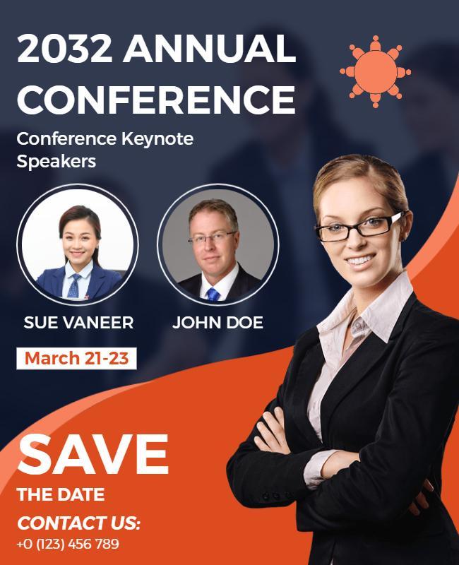 Professional Business Conference Keynote Speakers Poster Template