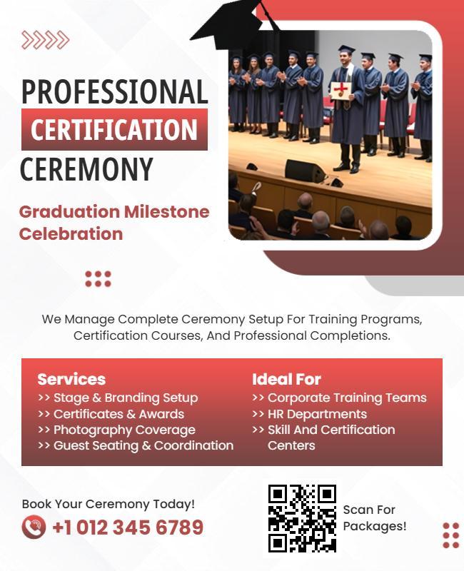 Professional Ceremony Setup for Graduation Celebration Flyer Template