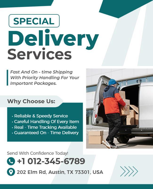 Professional Delivery Services Flyer Template
