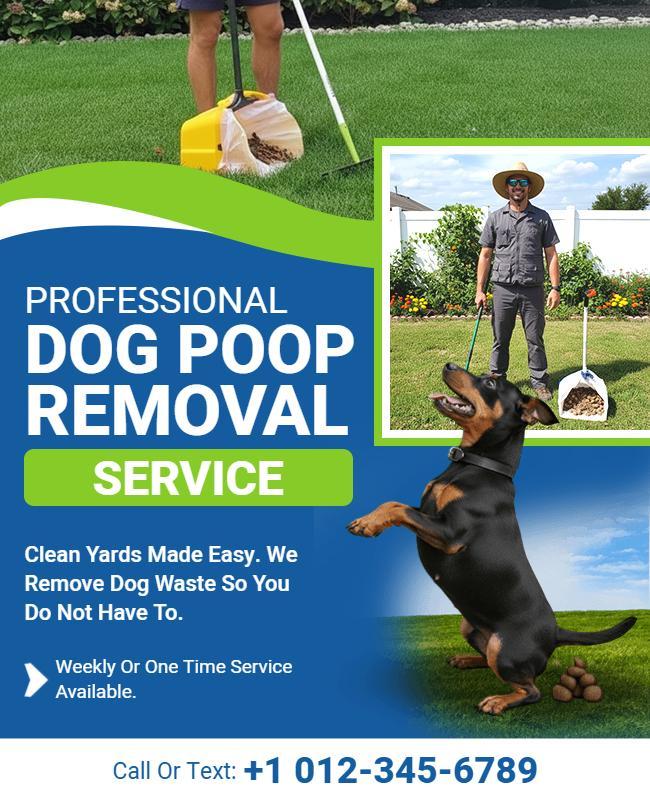 Professional Dog Poop Removal Promotional Flyer Template
