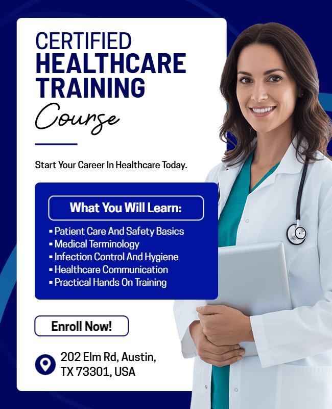 Professional Healthcare Course Details Flyer Template