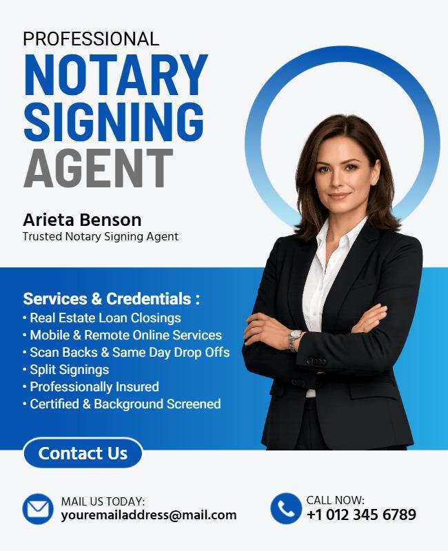 Professional Notary Signing Agent Flyer Template