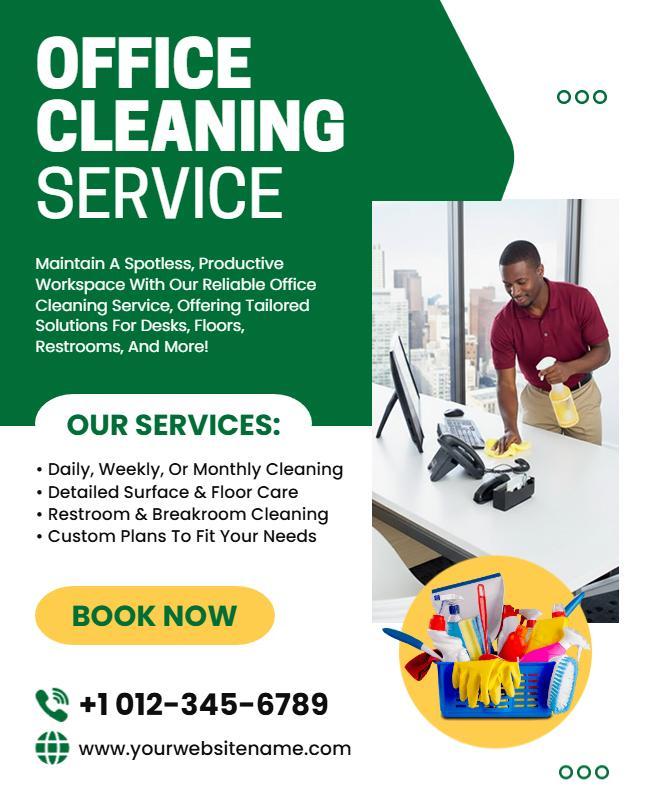 Professional Office Cleaning Service Promotion Flyer Template